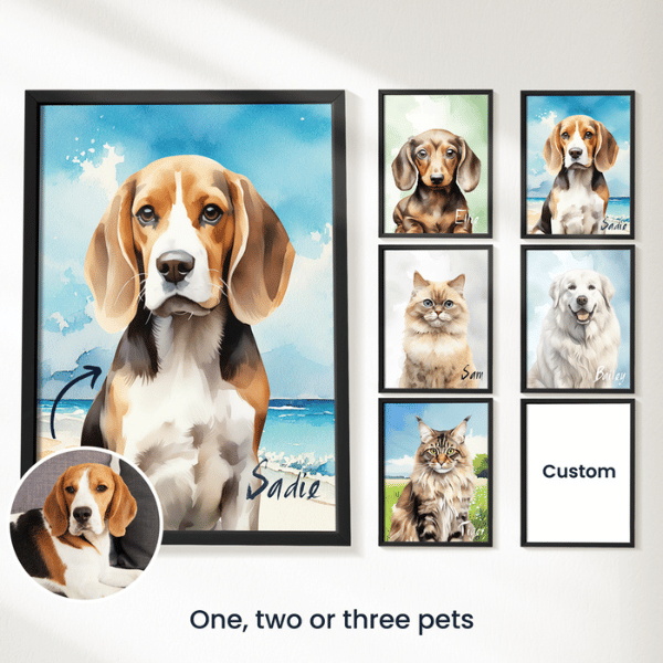 Custom Pet Memorial Portraits - Cat & Dog Remembrance Art on Canvas ...