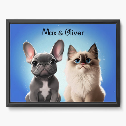 Custom Pet Memorial Portraits - Cat & Dog Remembrance Art on Canvas ...