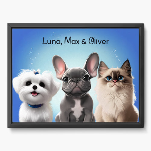 Custom Pet Memorial Portraits - Cat & Dog Remembrance Art on Canvas ...