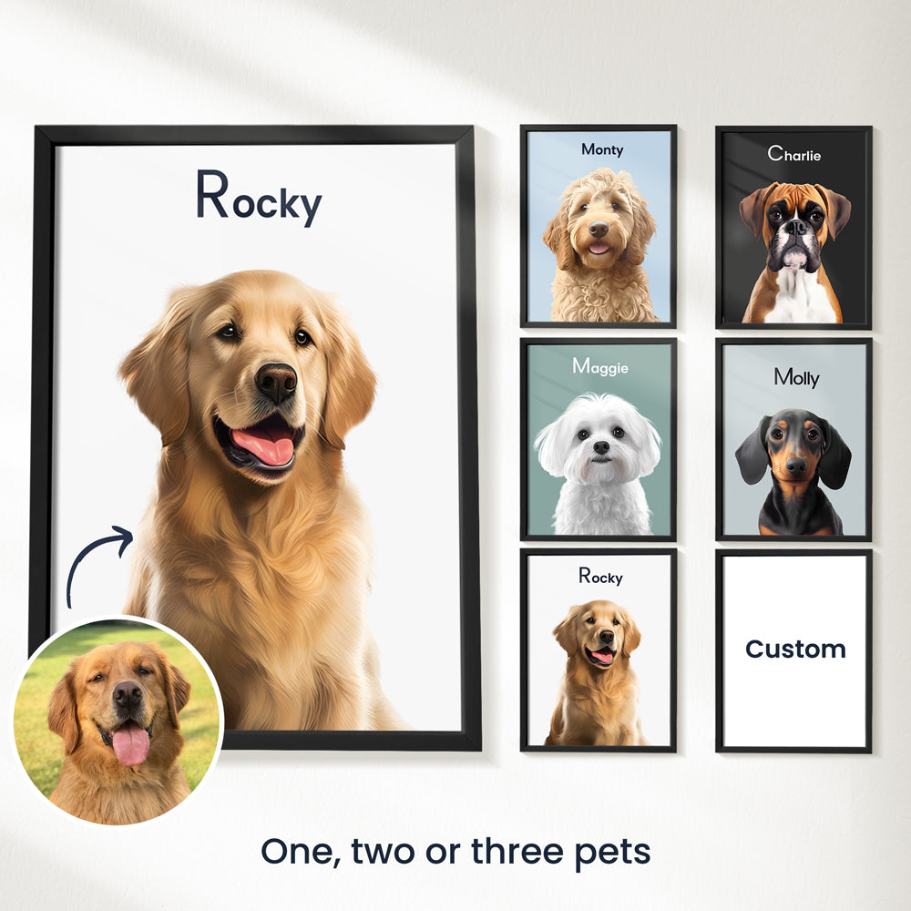 Custom Modern Dog Portraits by Professional Artists - PetPortraits.com